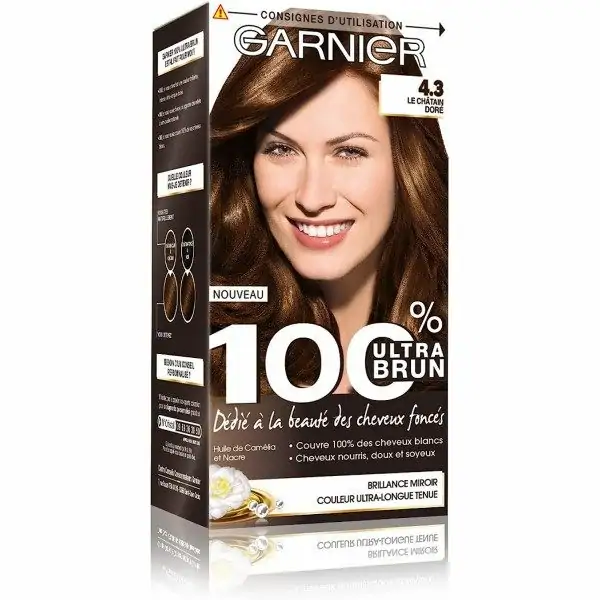 4.3 Golden Chestnut - Garnier 100% Color Permanent Hair Colour
