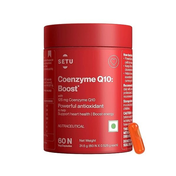 Green Velly Setu Coenzyme Q10 Boost - 125mg - 60 Capsules Pack of 1...