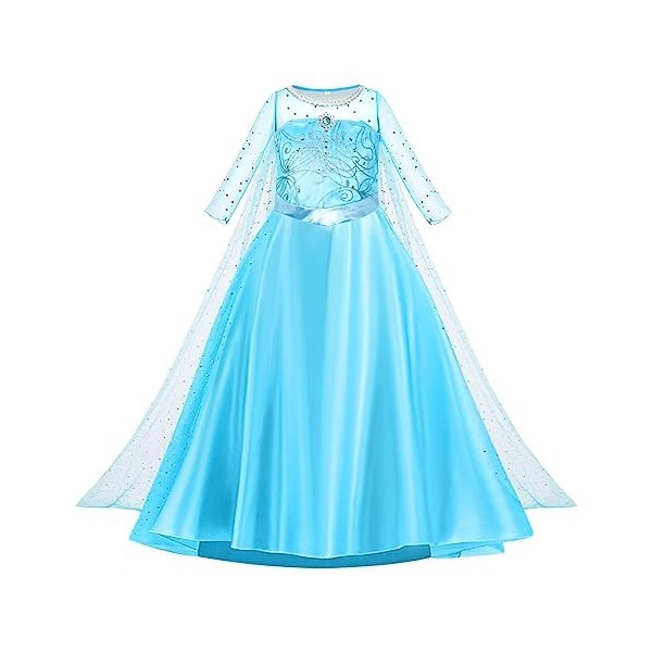 AOOWU Robe Princesse Fille, Robe Elsa Enfant de Princesse, Deguisem...