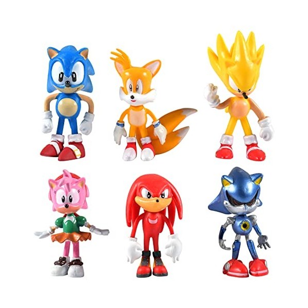 ZeYou Figurine Sonic,Jouets Sonic,Gâteau Topper Ornements Décoratio...