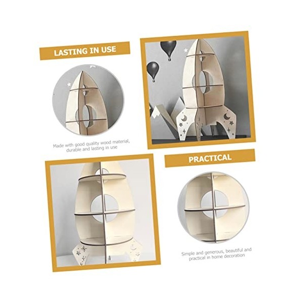 SAFIGLE 2 Pièces Fusée Étagère Décor À La Maison Décorations De Mai...