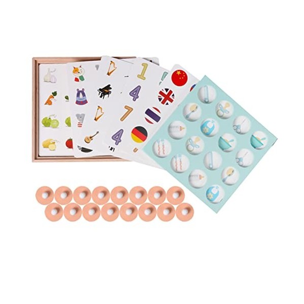LOKOO 4 Pcs Jeu dmémoire en Bois | Jeu société Memory Match pour To...