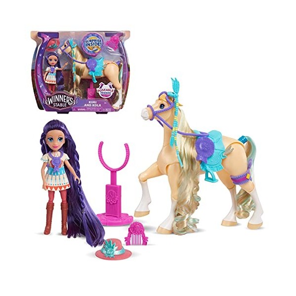 Winners Stable, Coffret Cheval Articulé et Poupée avec Accessoires,...