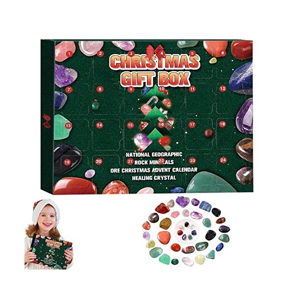 WOTEG 5 calendriers lpour Enfants - 24 pièces minéraux l- Pierre mi...