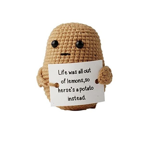 Keptfeet Patate Positive Amusante en Laine, poupée tricotée en Lain...