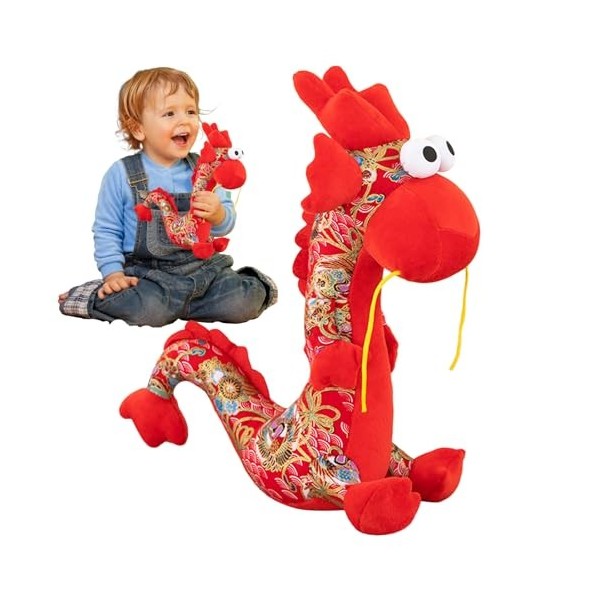 Niktule Peluche Dragon Chanceux | 2024 Motif Floral Année de la Mas...
