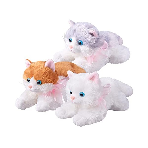 Marsjoy Lot de 3 mini jouets en peluche pour chat - Blanc - Cadeau ...