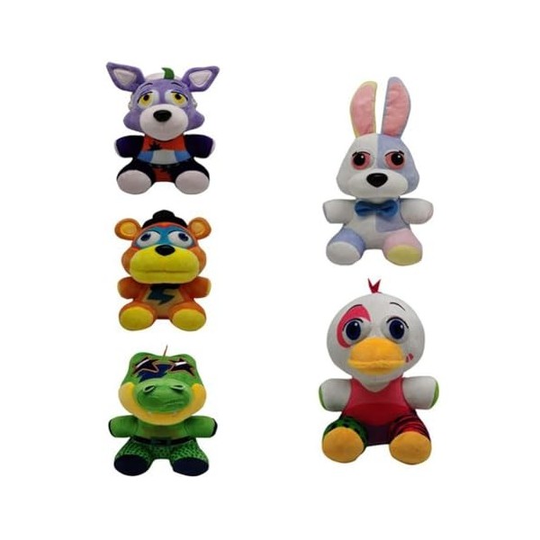 QJIRZB FNAF – Lot de 5 poupées en peluche Bonnie/Foxy/Chica/Circus ...