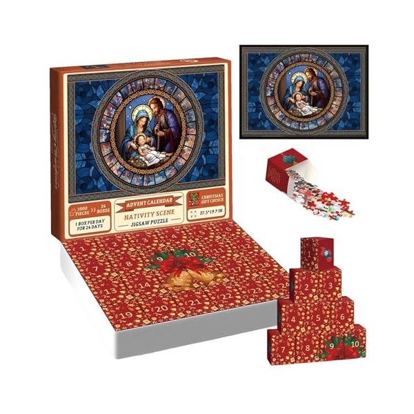 Calendrier de lavent 2023 nativité, 24 Jours Calendrier Avent nativ...