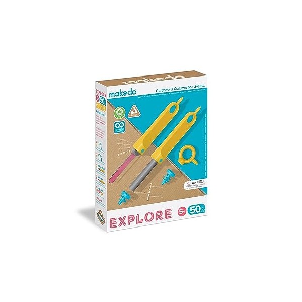 Makedo Explore | Kit d’Outils pour Construction en Carton Recyclé 5...