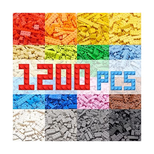 WYSWYG 1200 Pièces Boîte de Briques de Base, Recharges de Briques C...